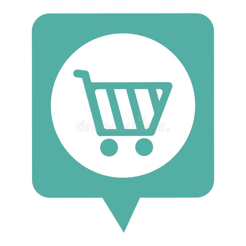 Dialogue Callout Box with Shopping Cart Stock Vector - Illustration of ...