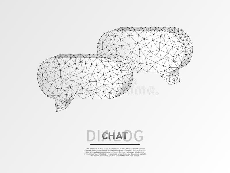 Dialogue Chat Clouds. Wireframe Digital 3d Illustration Low Poly ...