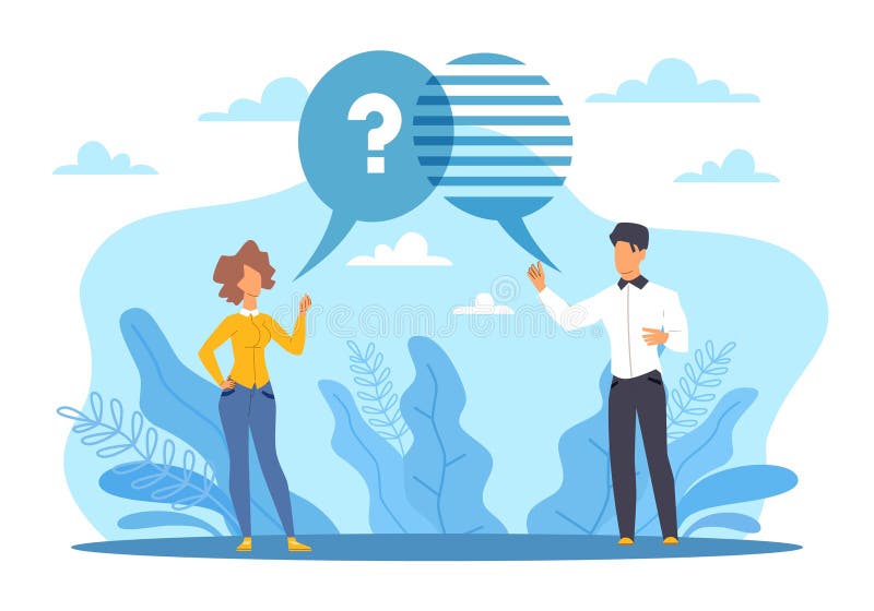 Dialogue and Communication. Speech Bubble with Question, Problem ...