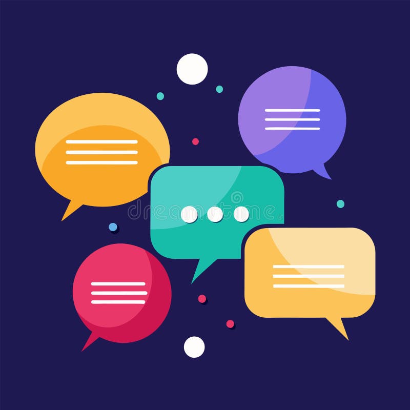 Dialogue Concept with Speech Bubbles and Message Boxes in Discussion ...