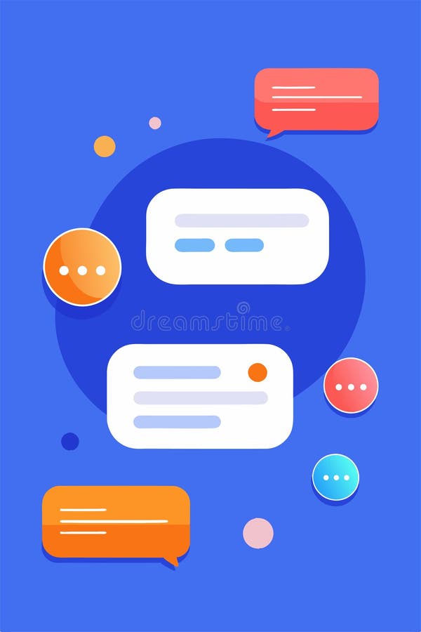 Dialogue Concept with Speech Bubbles and Message Boxes in Discussion ...