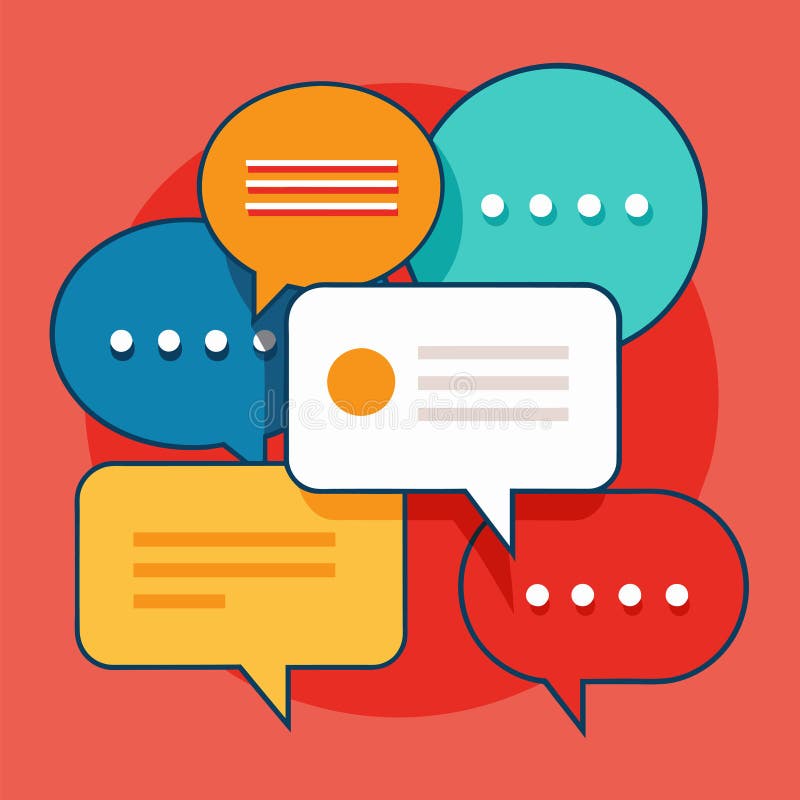 Dialogue Concept with Speech Bubbles and Message Boxes in Discussion ...
