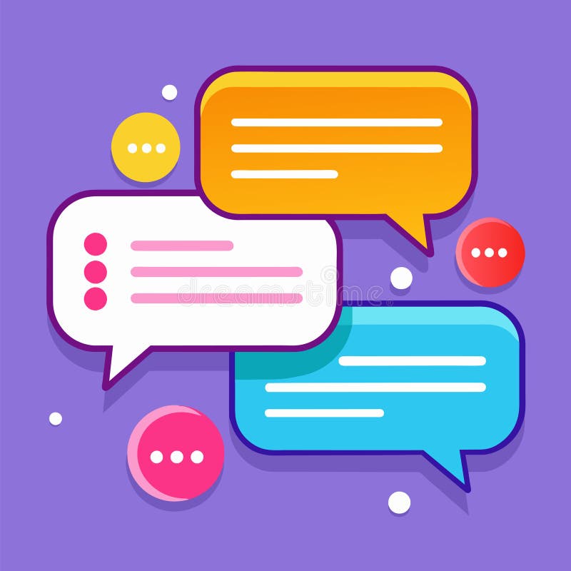 Dialogue Concept with Speech Bubbles and Message Boxes in Discussion ...