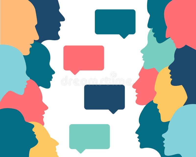 Dialogue, Discussion, Communication Group of People. Vector Profile ...