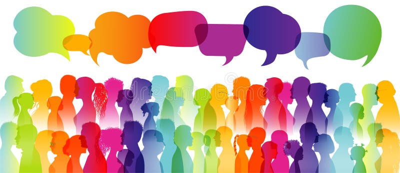 Dialogue Large Group of Diverse People. Communication between People ...