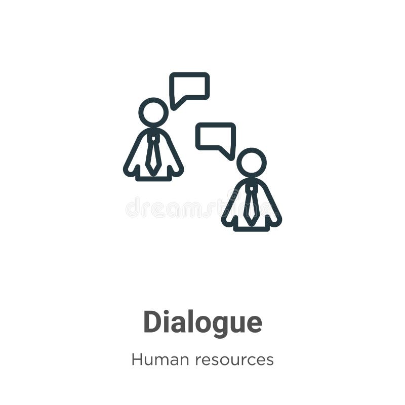 Dialogue Outline Vector Icon. Thin Line Black Dialogue Icon, Flat ...