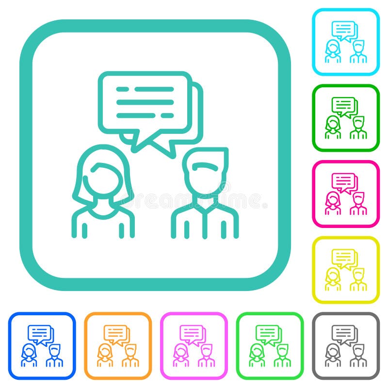 Dialogue Outline Vivid Colored Flat Icons Stock Illustration ...