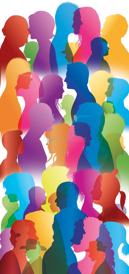 Talking Crowd. Dialogue between People. People Talking. Colored ...