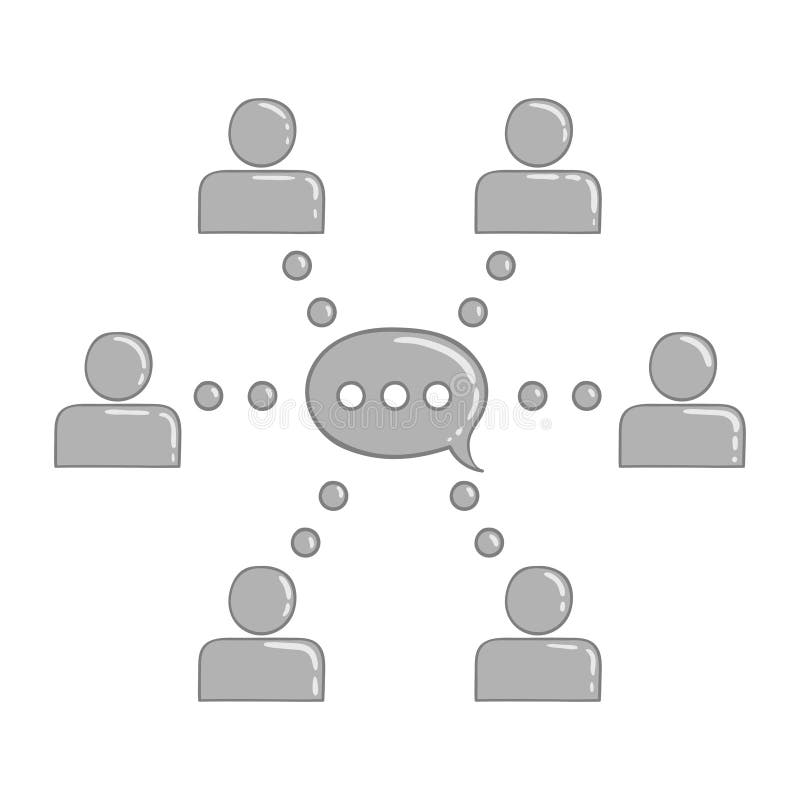 Dialogue between People Vector Icon. Hand Drawn Illustration Stock ...