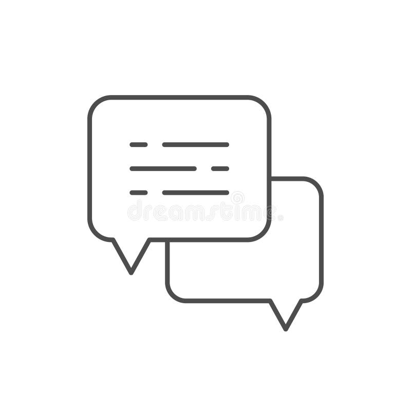 Dialogue Process Line Outline Icon Stock Vector - Illustration of ...