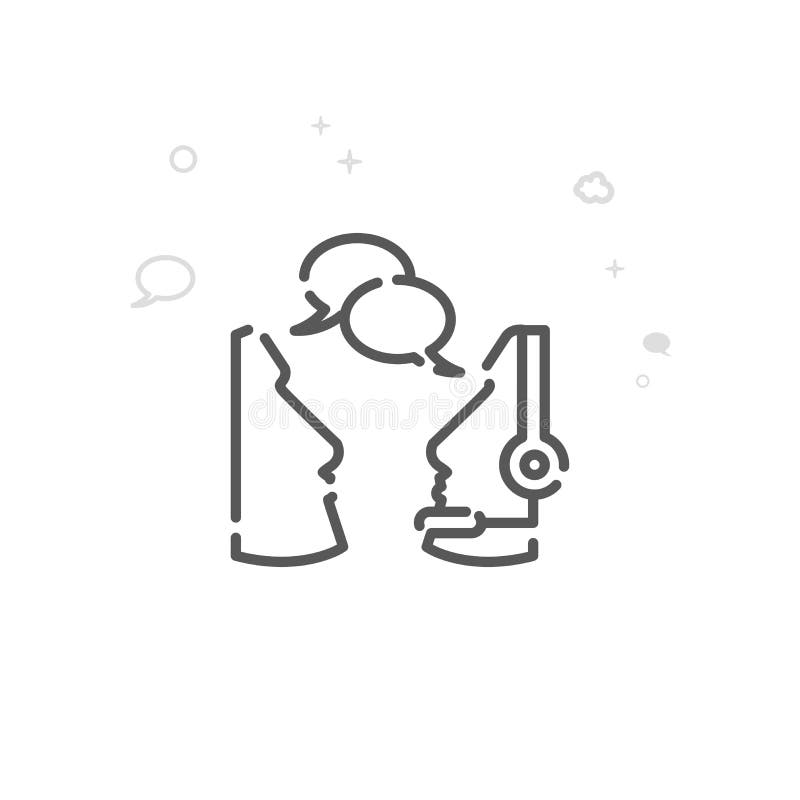 Dialogue with Support Vector Line Icon, Symbol, Pictogram, Sign. Light ...