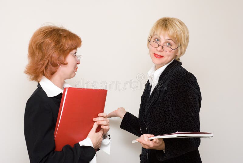 Dialogue of Two Business Women. Stock Photo - Image of business ...