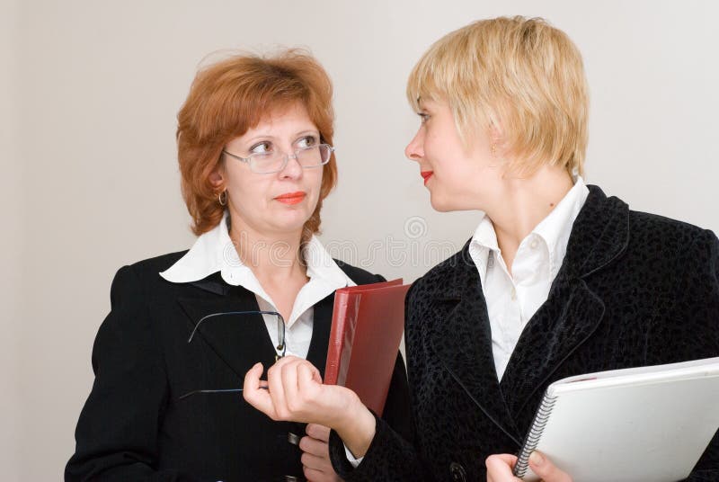 Dialogue of Two Business Women. Stock Image - Image of financial, kind ...