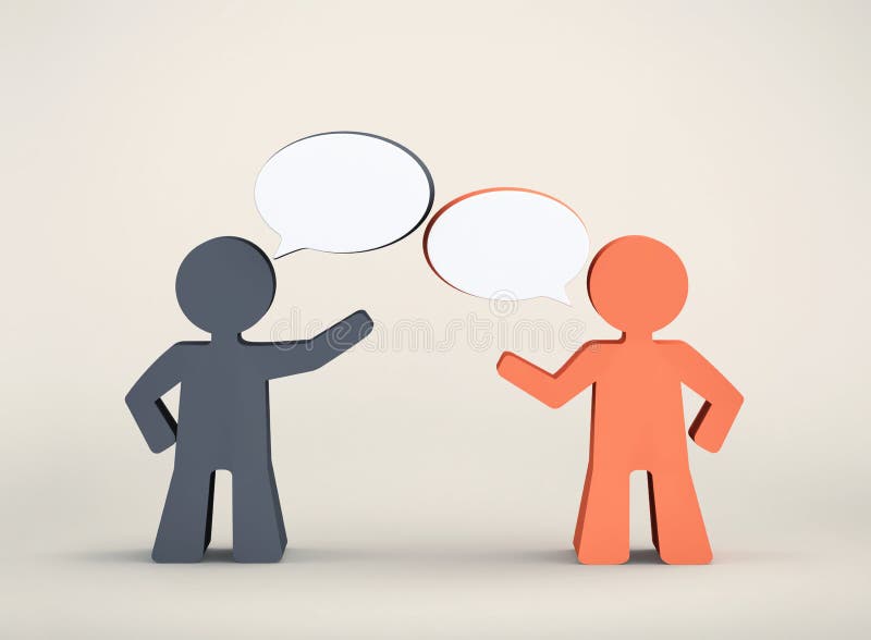 Dialogue between two men. stock illustration. Illustration of ...