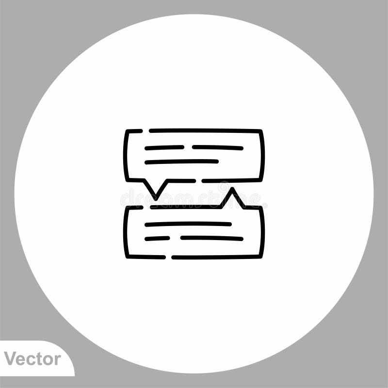 Dialogue Vector Icon Sign Symbol Stock Vector - Illustration of button ...