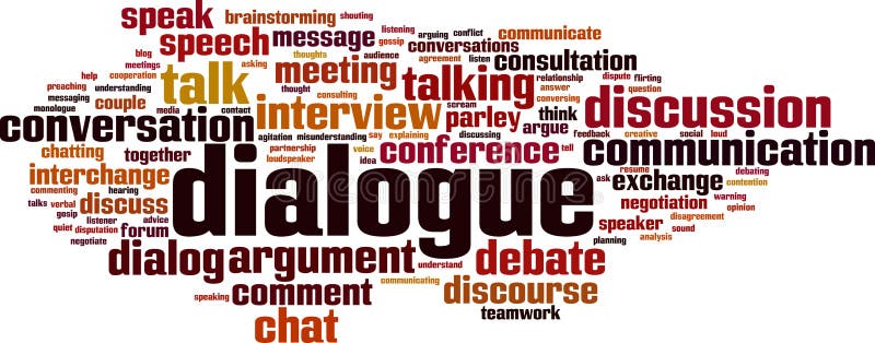 Dialogue word cloud stock vector. Illustration of debate - 182192561
