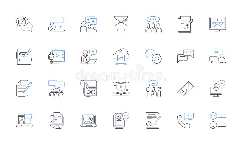 Dialoguing Line Icons Collection. Communicating, Conversing, Discussing ...
