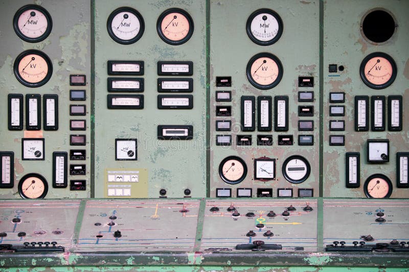 Dials and Switches in the Abandoned Control Room Editorial Stock Photo ...