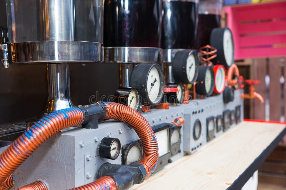 Dials of a Vintage Steam Engine Stock Image - Image of heat, iron: 94691261