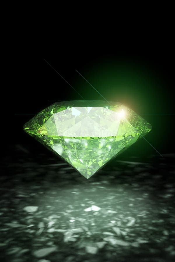 Diamant vert brillant illustration stock. Illustration du bijou - 57242488