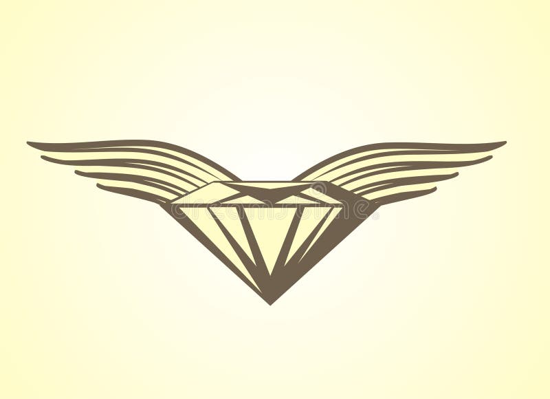 Diamante Vectorial Con Alas Stock de ilustración - Ilustración de arte ...