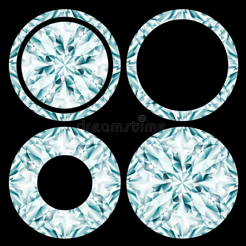Satz Formen des Diamanten vektor abbildung. Illustration von ...