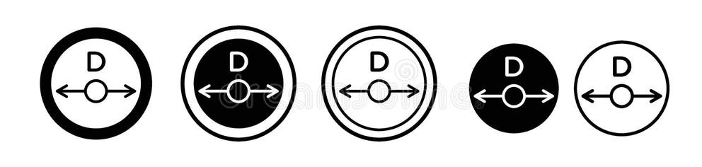 Diameter Icon Vector Set on White Background Stock Vector ...
