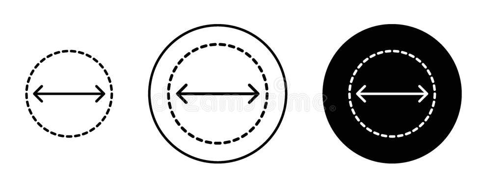 Diameter Icon Vector Set on White Background Stock Vector ...