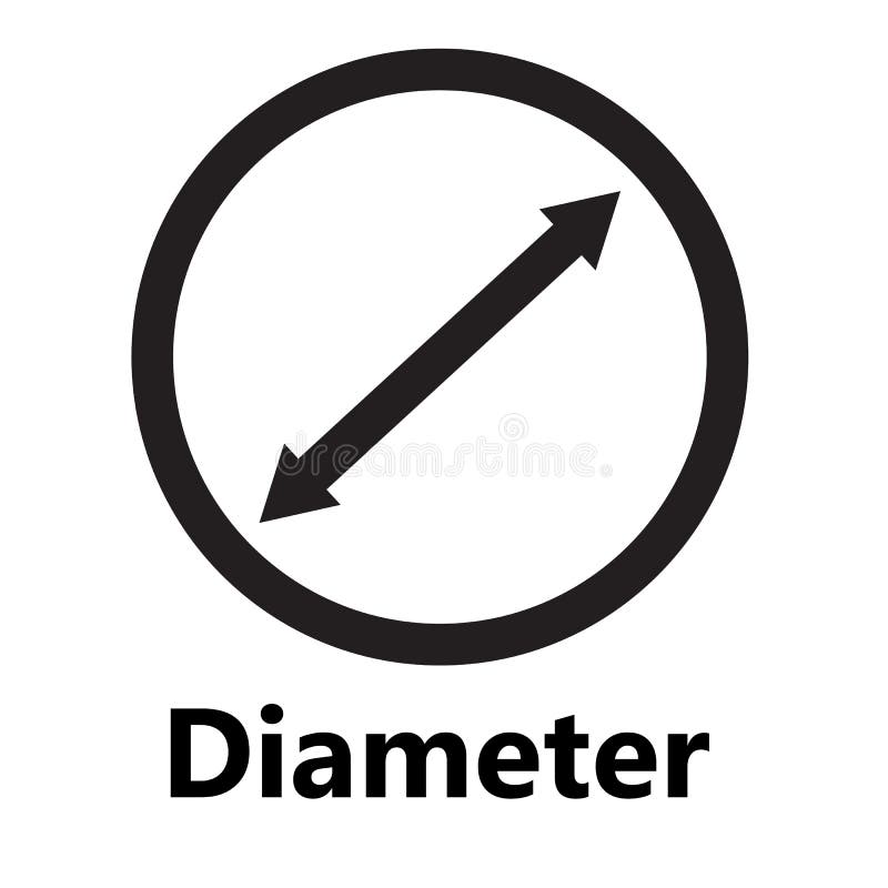 Diameter Icon on White Background. Circle Diameter Sign. Flat Style ...