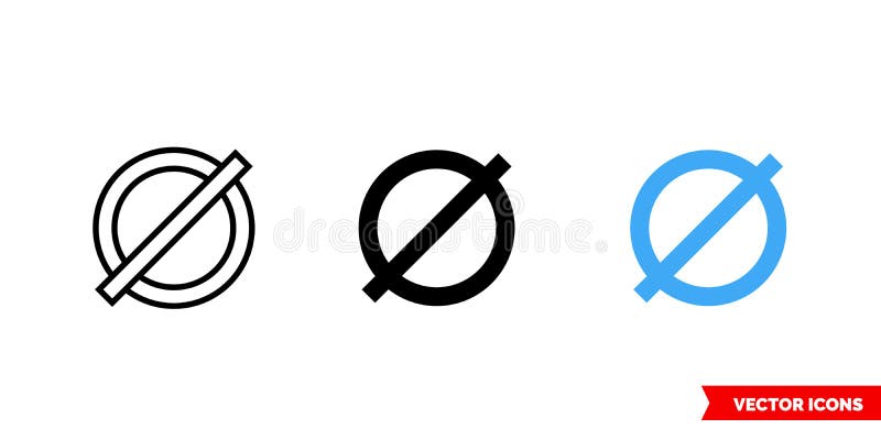 Diameter Symbol Icon of 3 Types Color, Black and White, Outline ...