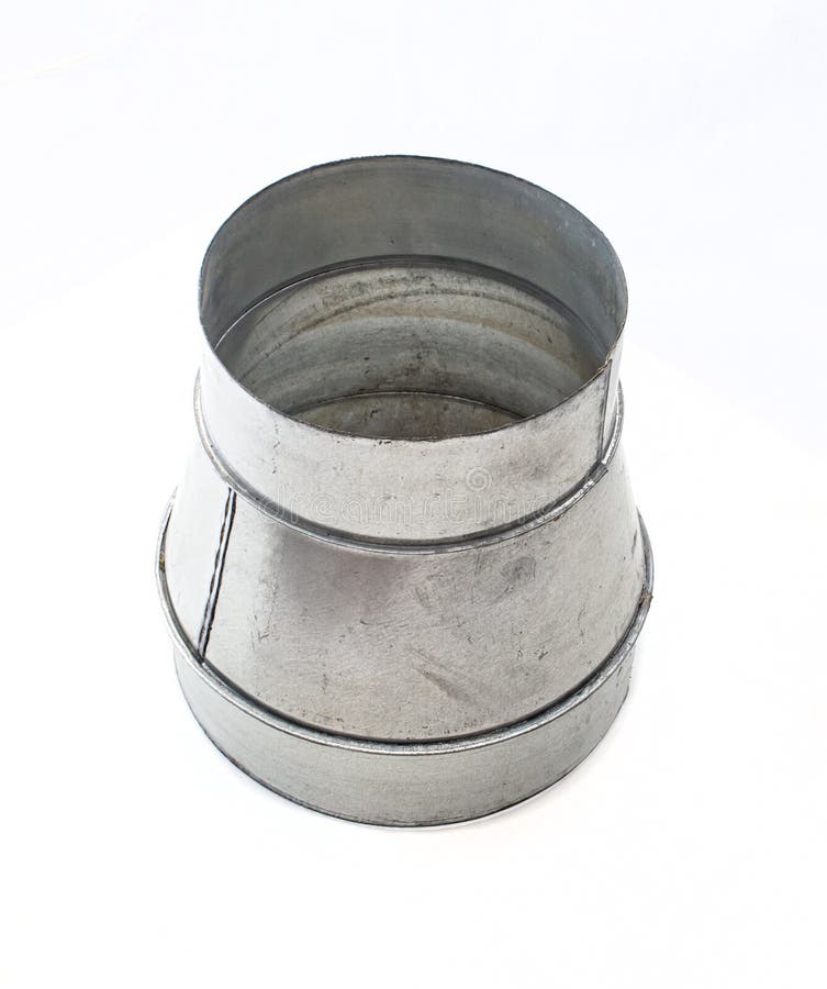 Diameter Transition for Round Ducts Close-up on White Isolated ...