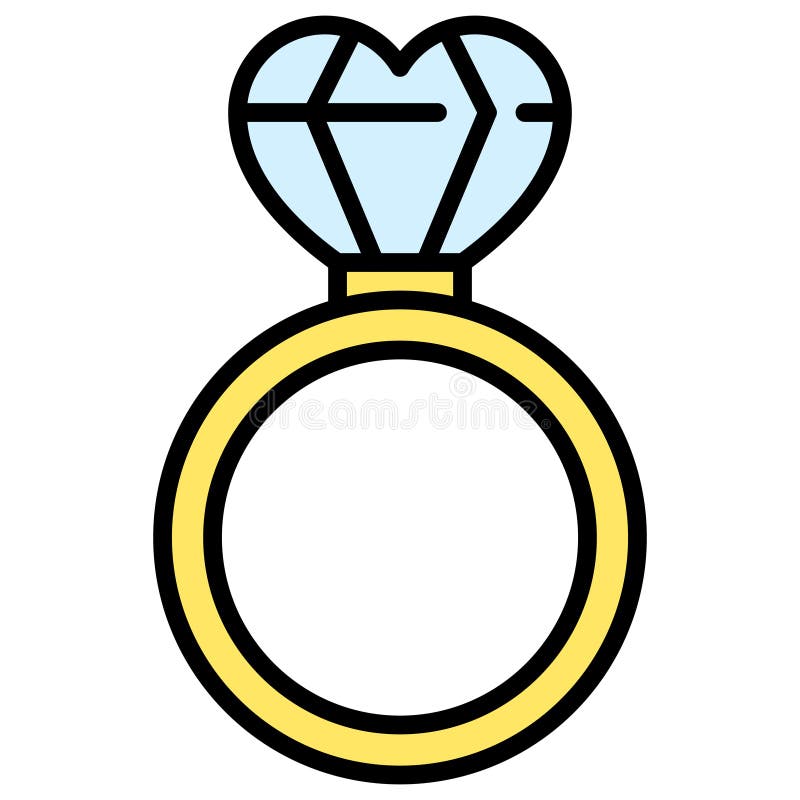 Diamon Ring Icon, Love and Heart Vector Stock Vector - Illustration of ...