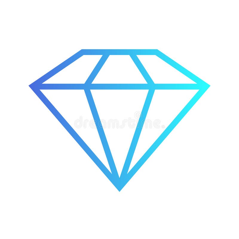 Diamond Icons Set, Flat Design. Stock Illustration - Illustration of ...