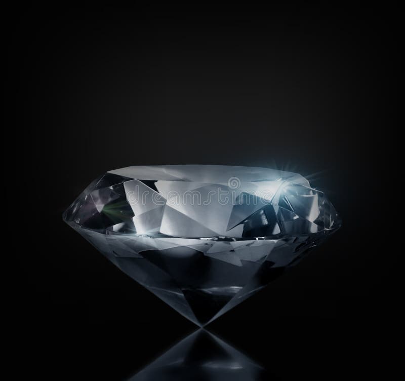 Shiny Blue Diamond on a Black Background Stock Photo - Image of ...