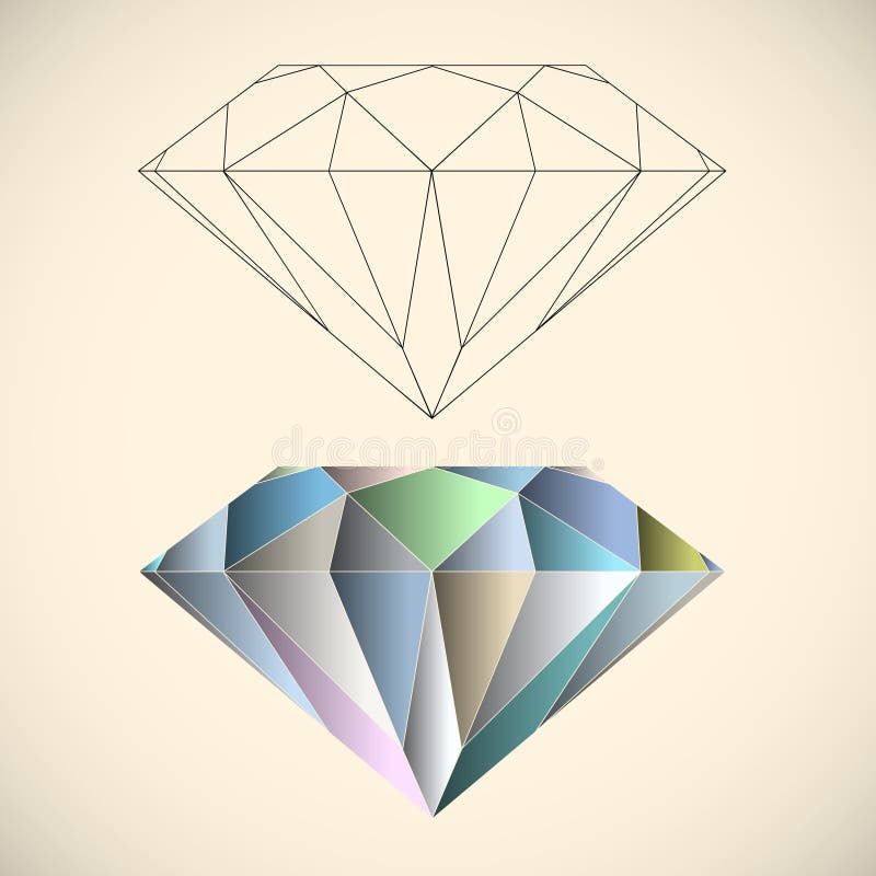Diamond stock vector. Illustration of glass, expensive - 27346803