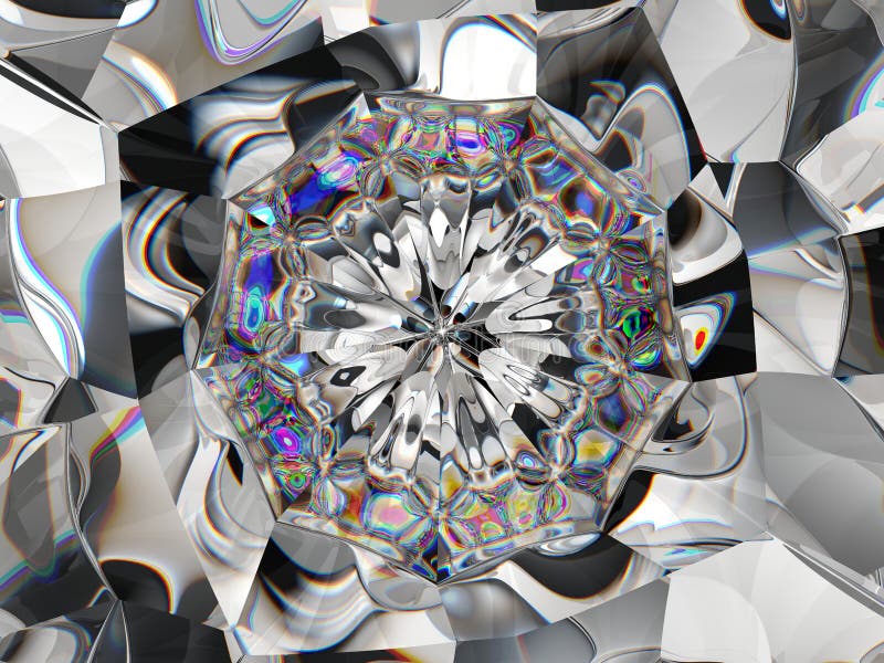 Diamond Abstract Structure Extreme Closeup and Kaleidoscope Stock ...