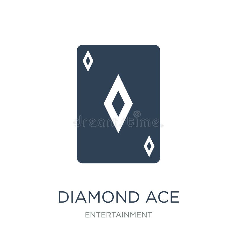 Diamond Ace Icon in Trendy Design Style. Diamond Ace Icon Isolated on ...