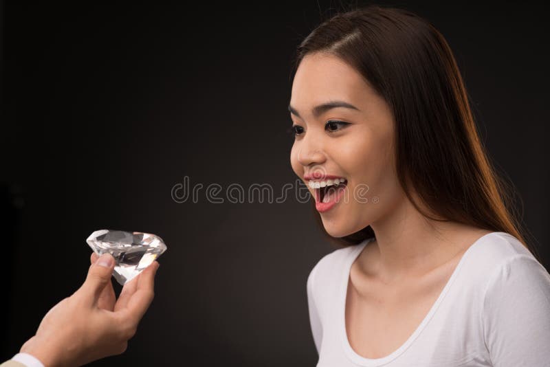 Diamond stock photo. Image of lady, excited, brilliant - 41086954