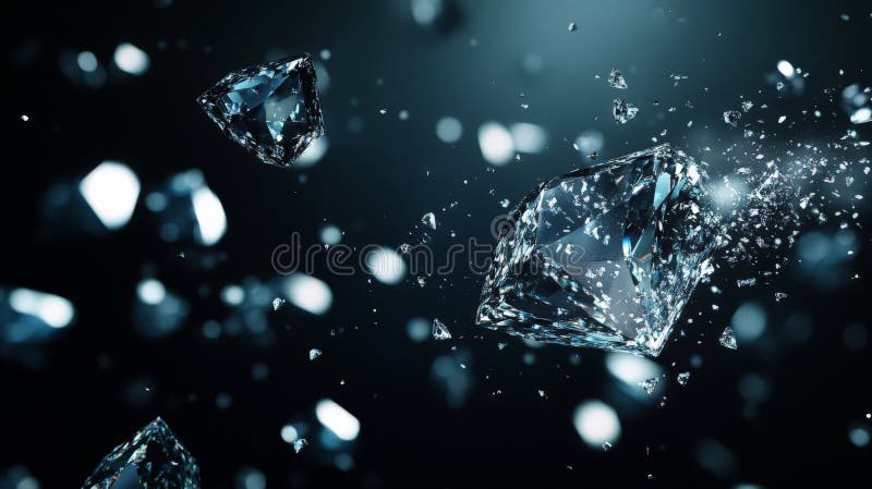 A Diamond Background Featuring a Dynamic Explosion of Diamonds Against ...