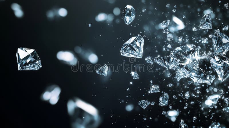 A Diamond Background Featuring a Dynamic Explosion of Diamonds Against ...