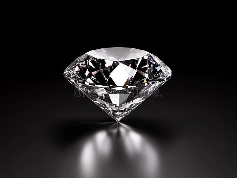 A Diamond on a Black Background with a Reflection Stock Image - Image ...