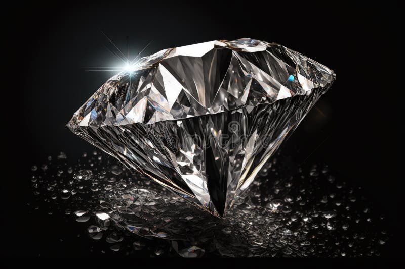 Diamond black and white stock illustration. Illustration of facet ...