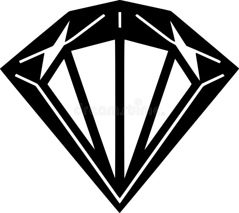 Diamond - Black and White Isolated Icon - Vector Illustration Stock ...