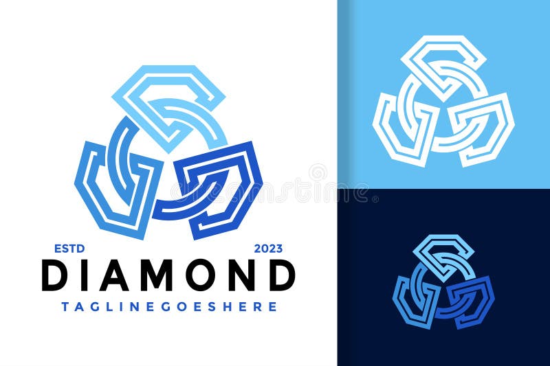 Diamond Blue Crystal Logo Vector Icon Illustration Stock Vector ...