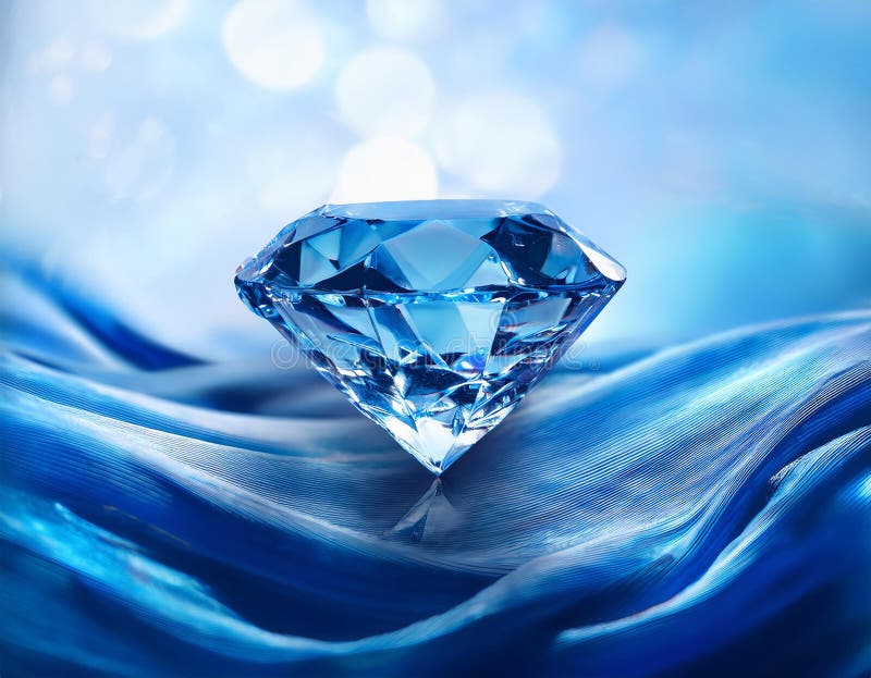 Diamond Blue. Diamond on a Blue Wave Background Stock Illustration ...