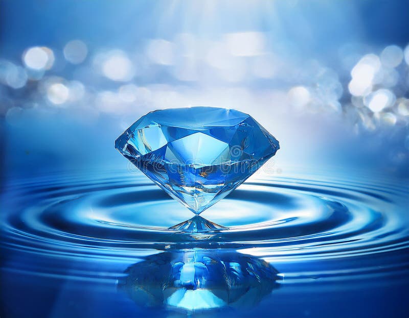 Diamond Blue. Diamond on a Blue Wave Background Stock Illustration ...