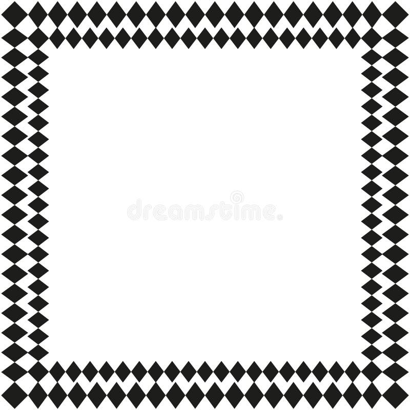 Diamond Border Frame. Geometric Corner Design. Black and White Vector ...