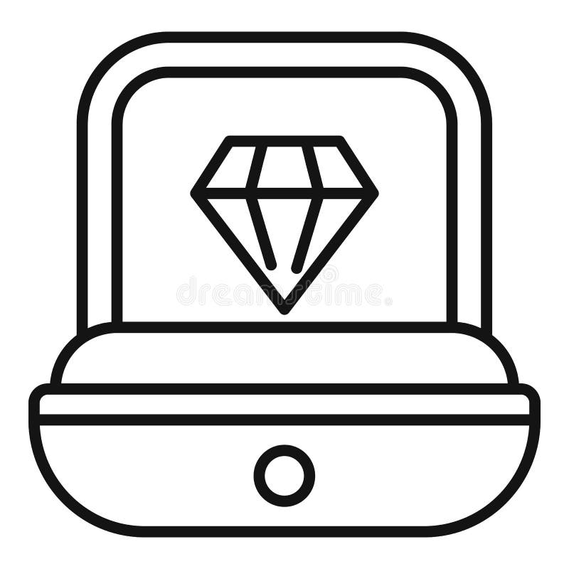Diamond Box Icon, Outline Style Stock Vector - Illustration of ...
