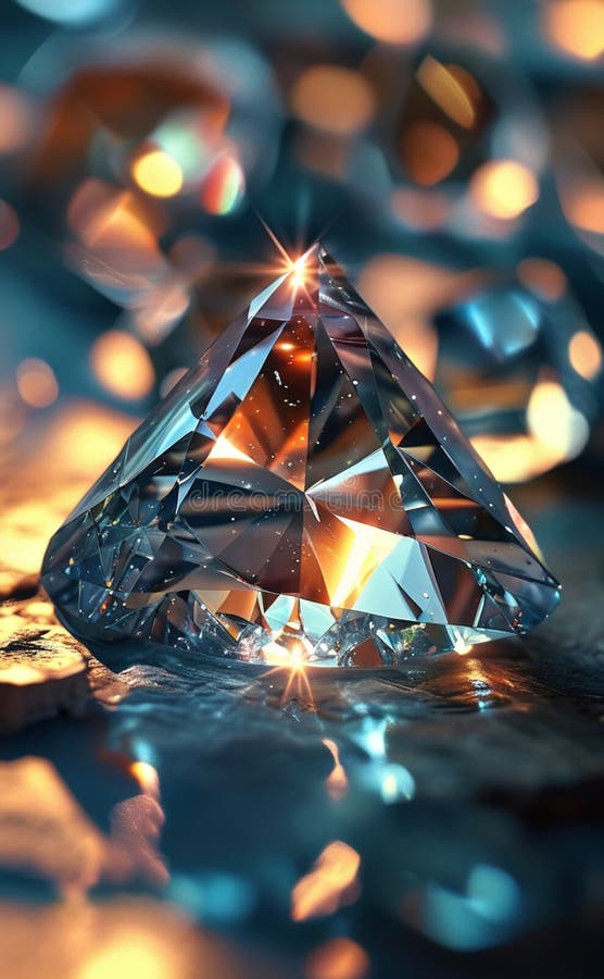 A Diamond with a Bright Light Shining on it Stock Illustration ...