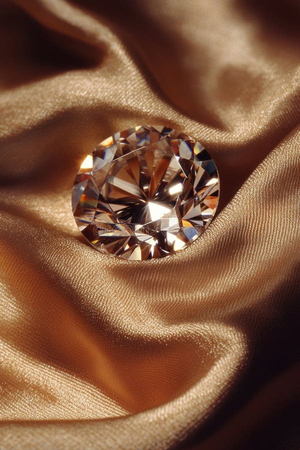 Diamond on Brown Fabric stock photo. Image of jewelry - 373254900